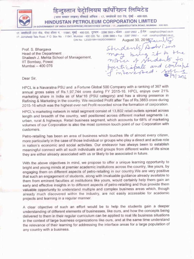 HPCL Innovation Contest 916 | PDF