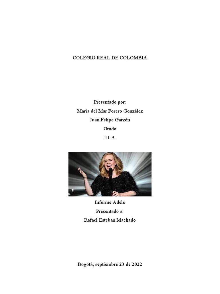 Informe Maria Adele | PDF | Adele | Industria de la música