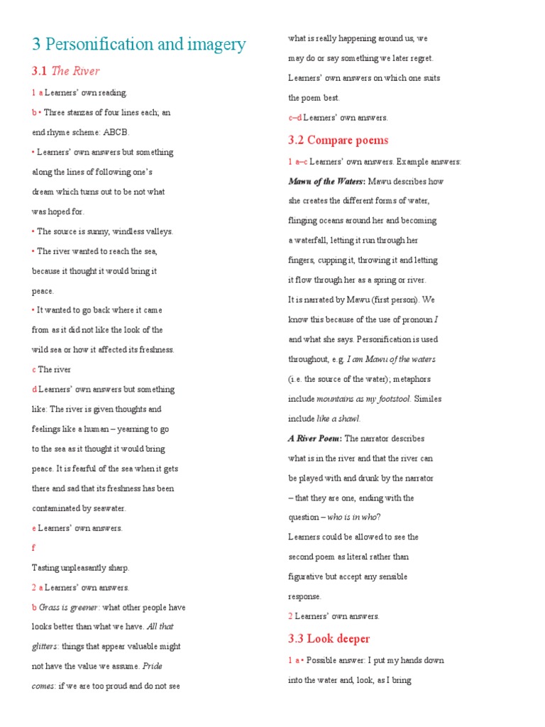 ELA Unit 3 LB Answersheet | PDF | Poetry