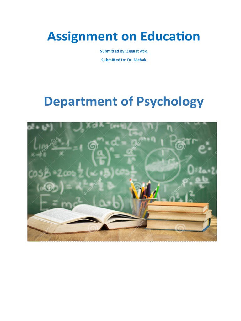 Assignment On Education Pdf Teachers Behavior Modification
