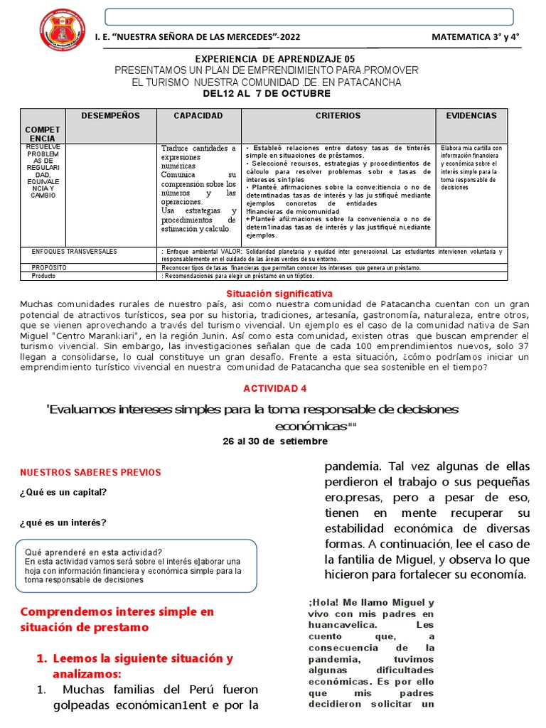 EXP. 6 ACTIVIDAD4 - 3 y 4° | Descargar gratis PDF | Interés | Bancos EXP. 6 ACTIVIDAD4 - 3 y 4° | Descargar gratis PDF | Interés | Bancos