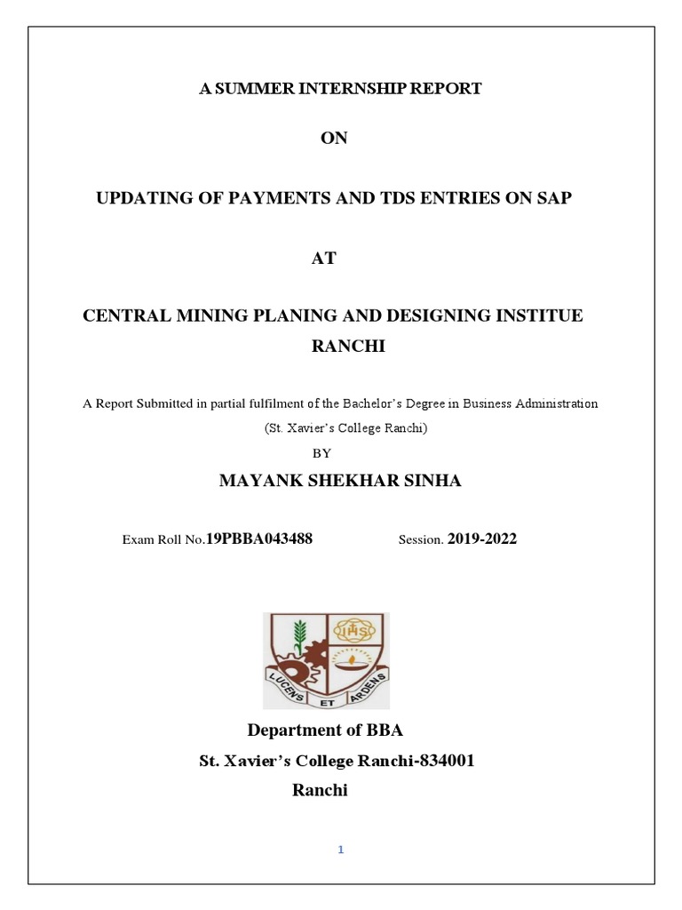 2137 MAYANK SINHA (Summer Internship Project) | PDF | Debits And ...
