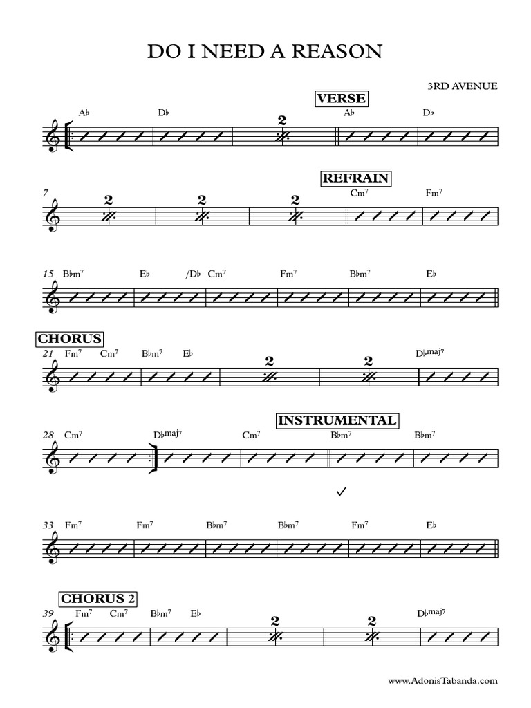 DO I NEED A REASON Full Score | PDF | Refrain | Vocal Music