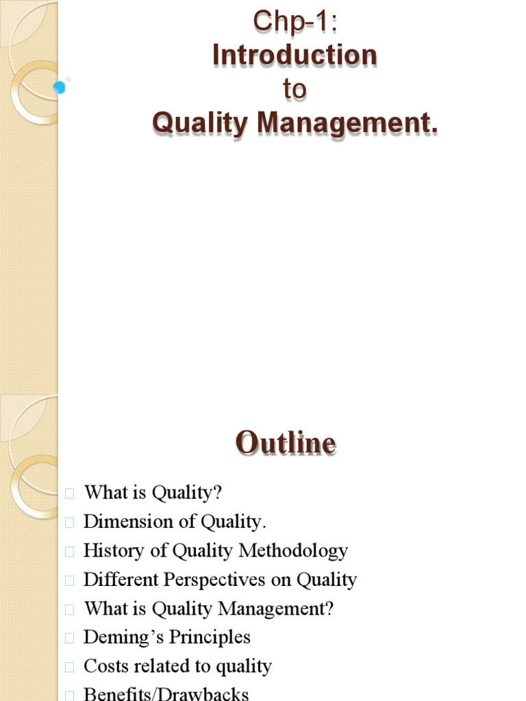Chapter 1 | PDF | Quality (Business) | Strategic Management