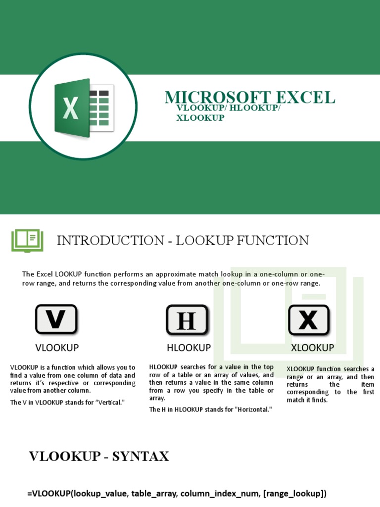 A Comprehensive Guide to the VLOOKUP, HLOOKUP, and XLOOKUP Functions in ...