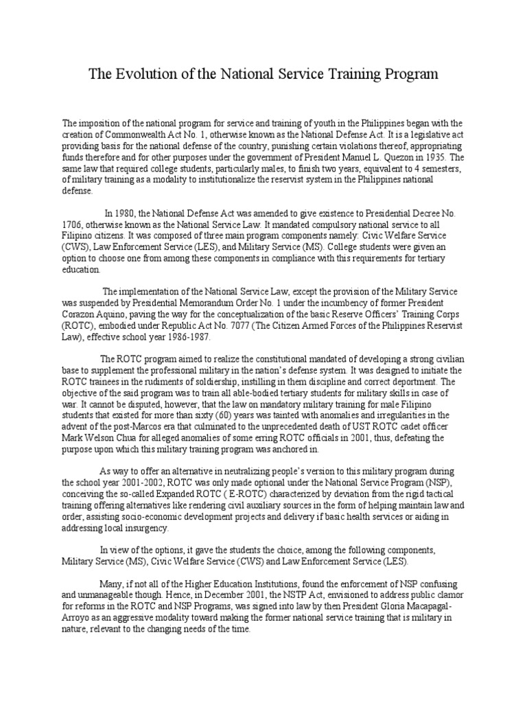 Lecture 1 NSTP For Student | PDF | Reserve Officers' Training Corps ...