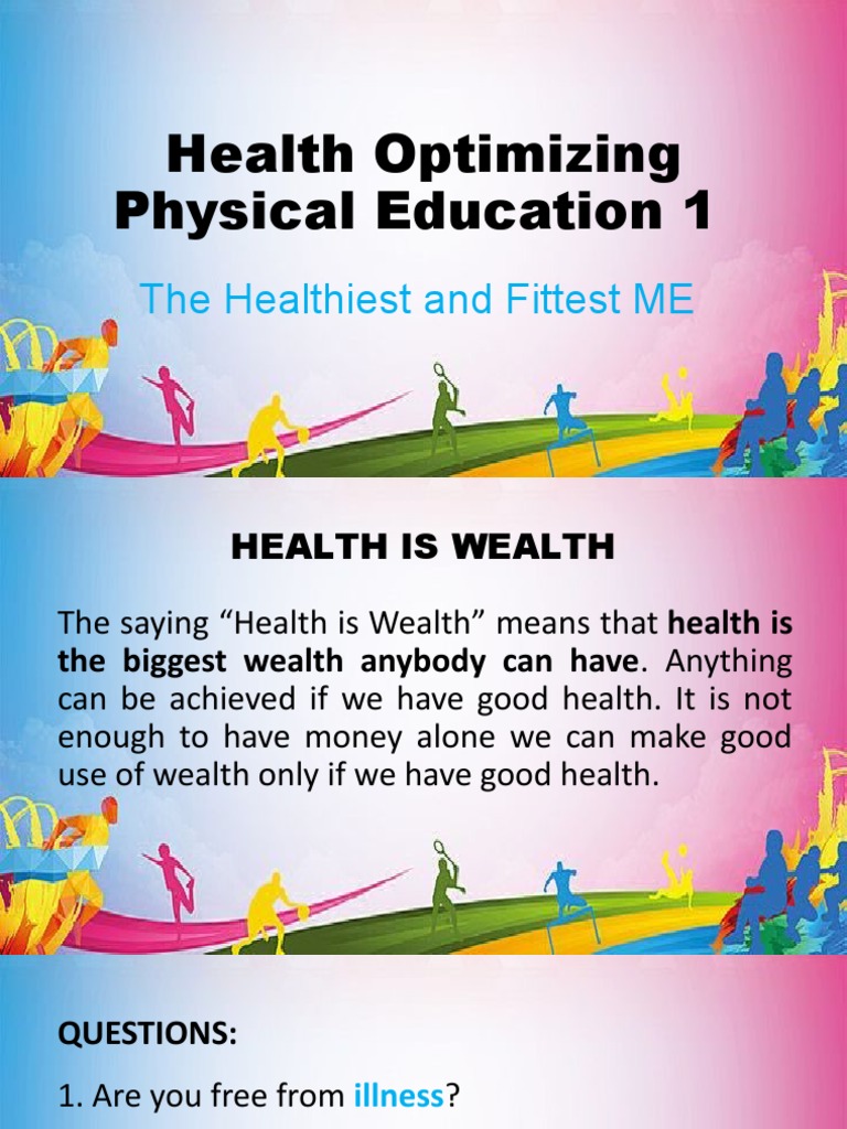 Health Optimizing Physical Education 1 | PDF | Physical Fitness | Body ...