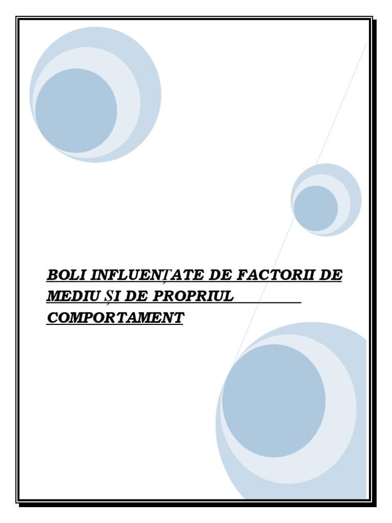 Boli Influentate de Factorii de Mediu Si de Propriul Comportament | PDF