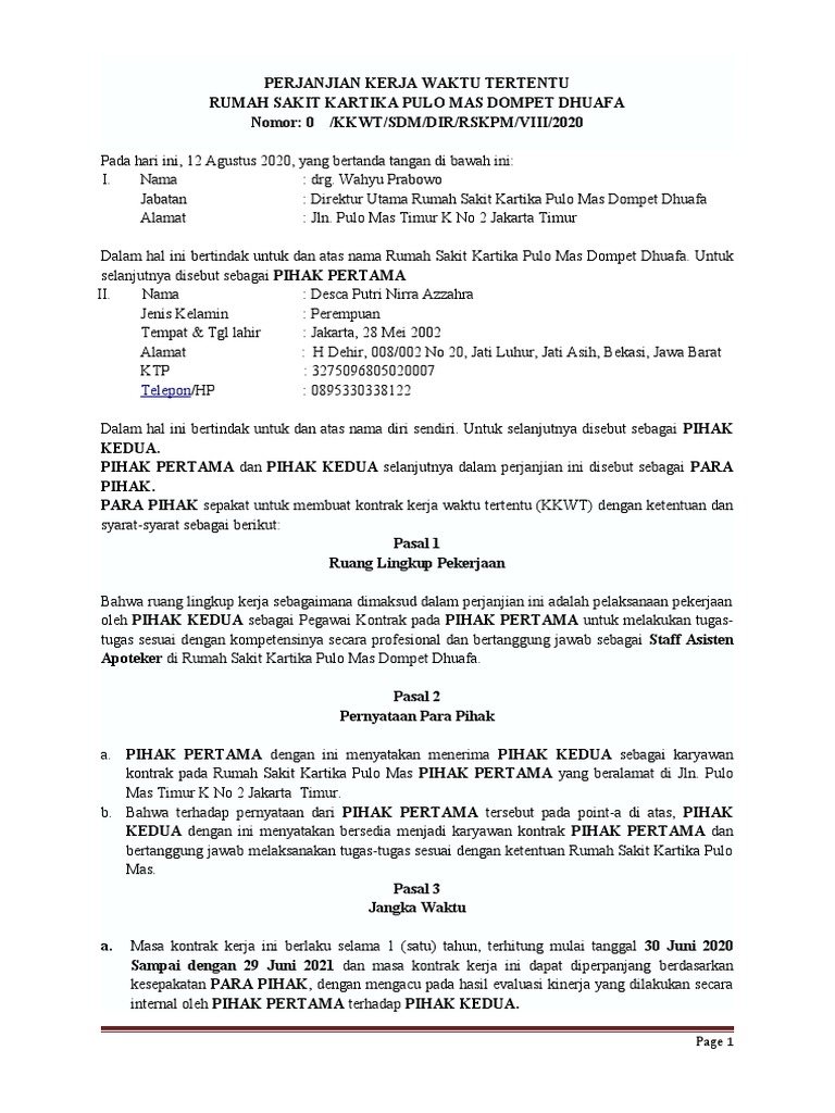 Draf Mou Karyawan Terbaru | PDF