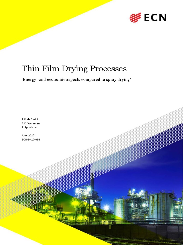 Thin Film Drying Processes: Energy-And Economic Aspects Compared To Spray Drying' | PDF ...
