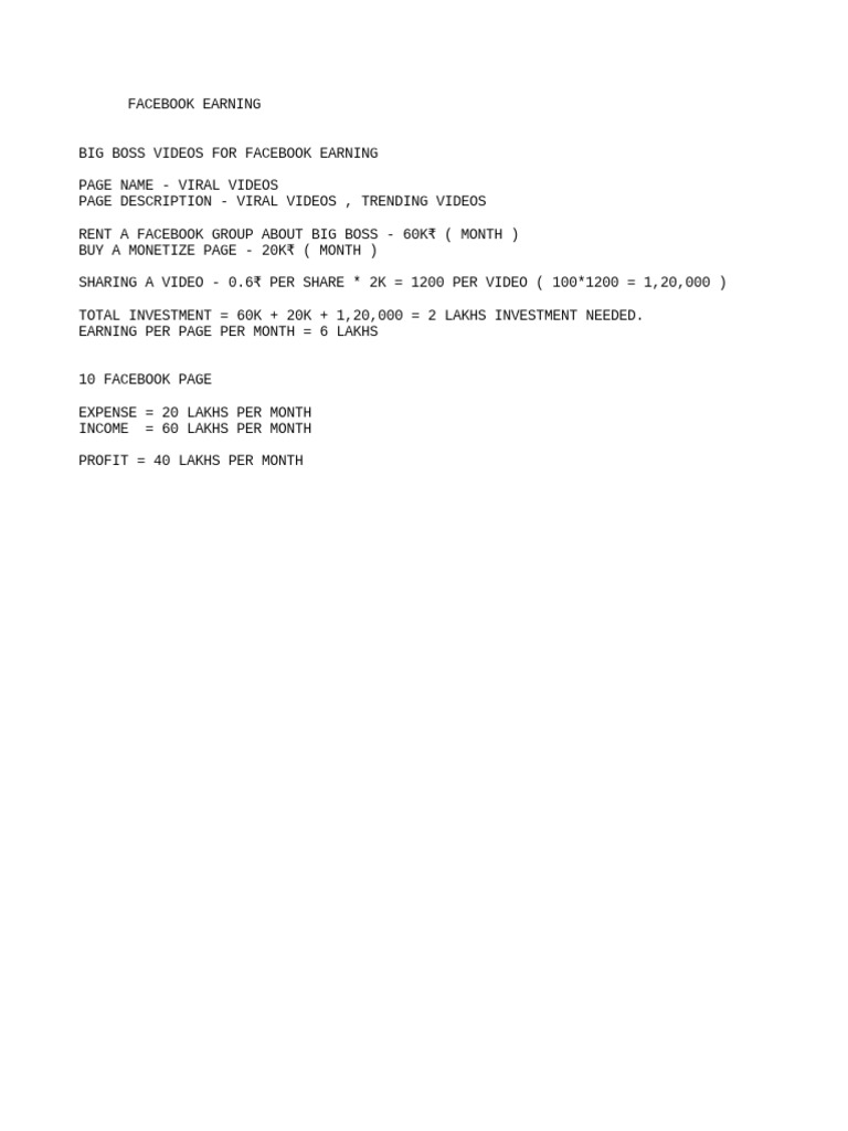 Facebook Earning Calculator | PDF | Home & Garden