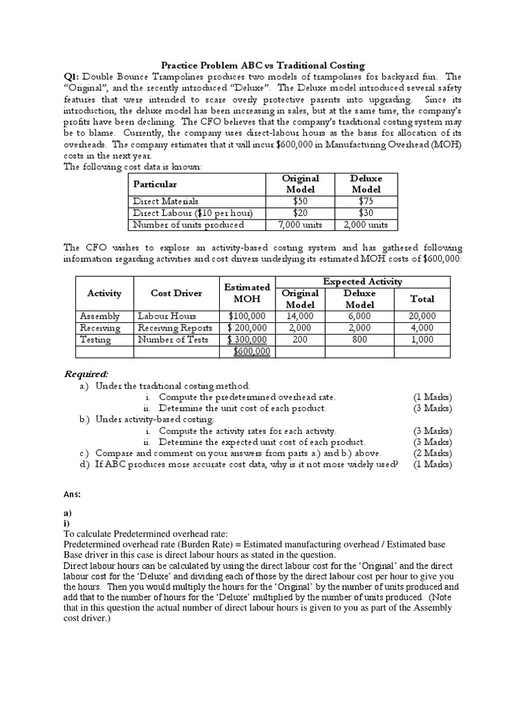 ABC vs Traditional Costing Analysis | PDF | Cost | Business Economics