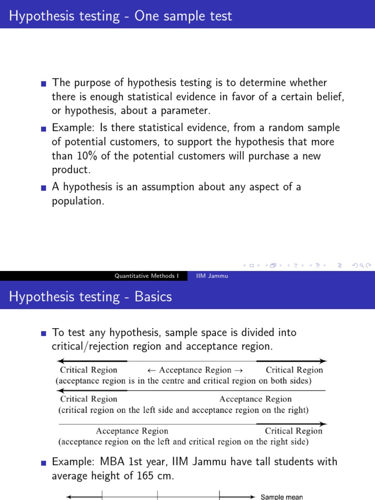 Hypotheis Testing QT 1 | PDF | Type I And Type Ii Errors | Statistical ...