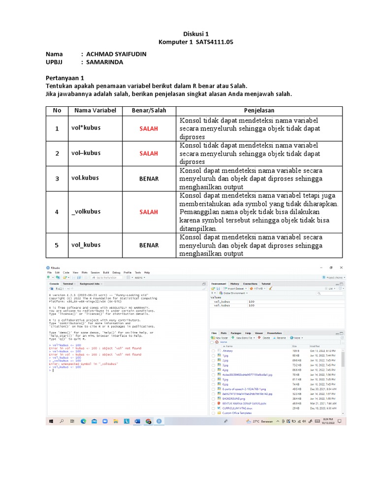 Diskusi 1 Komputer 1 | PDF