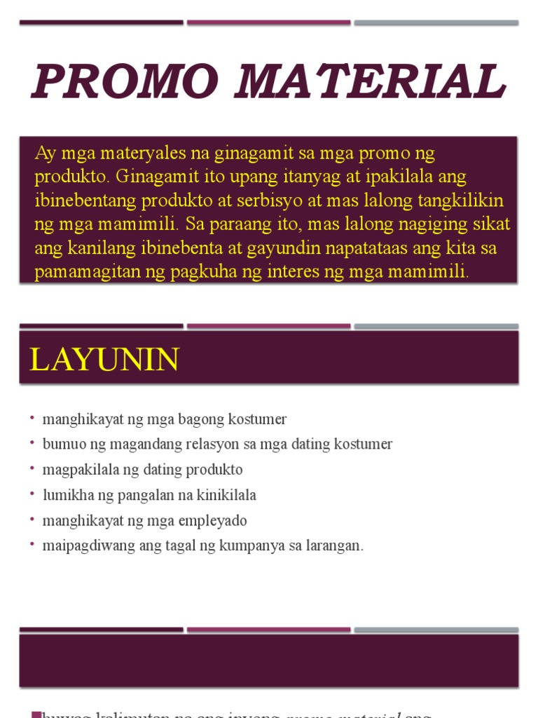 Promo Materials | PDF