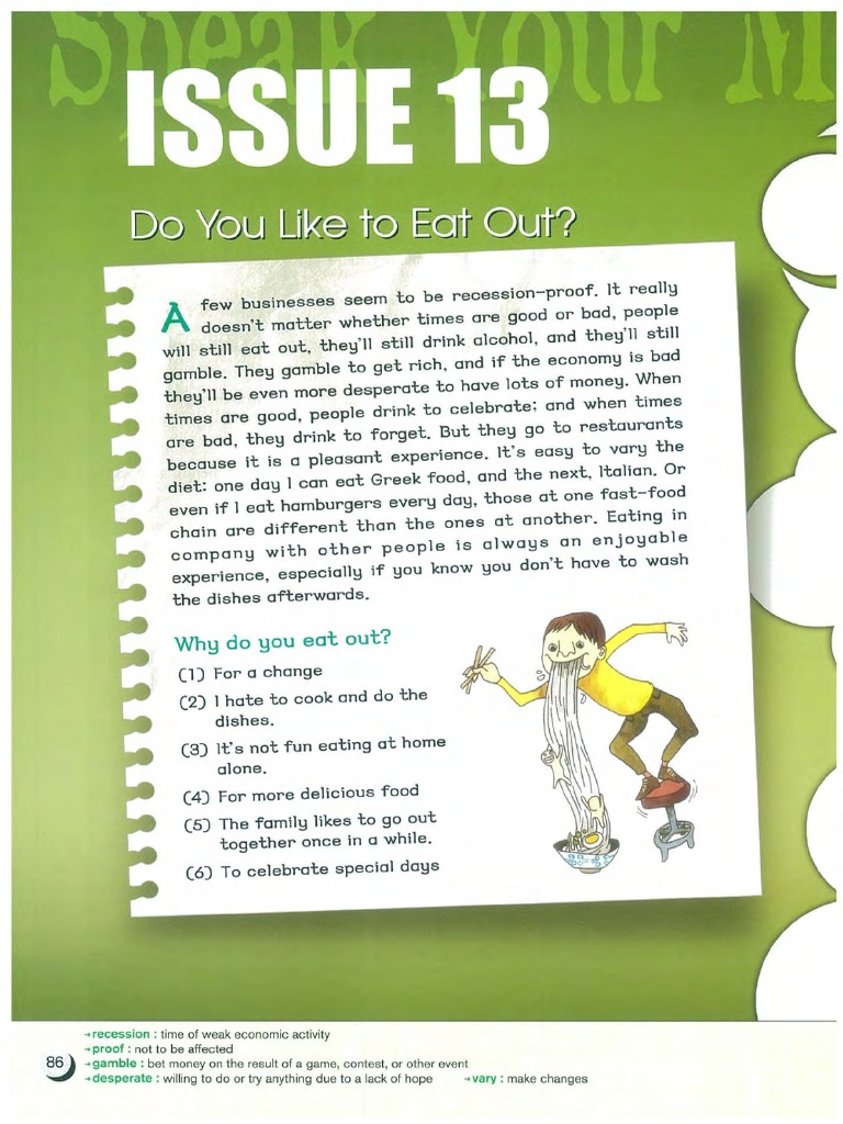 IsSUE 13 Do You Like To Eat Out | PDF