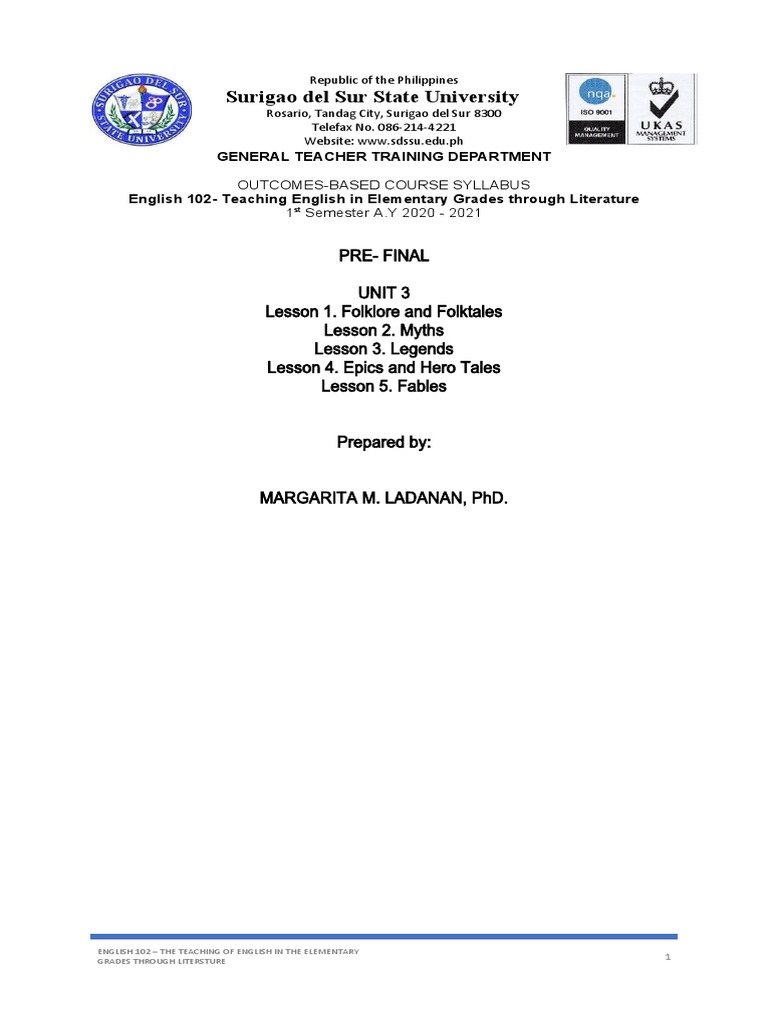 Eng. 102 - Module (Prefinal) | PDF | Greek Mythology | Legends