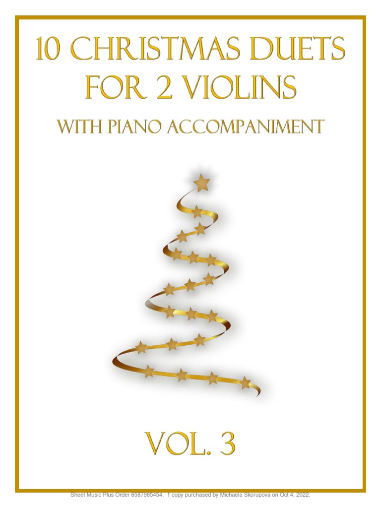 10 Christmas Duets For 2 Violins With Piano Accompaniment Vol 3 | PDF