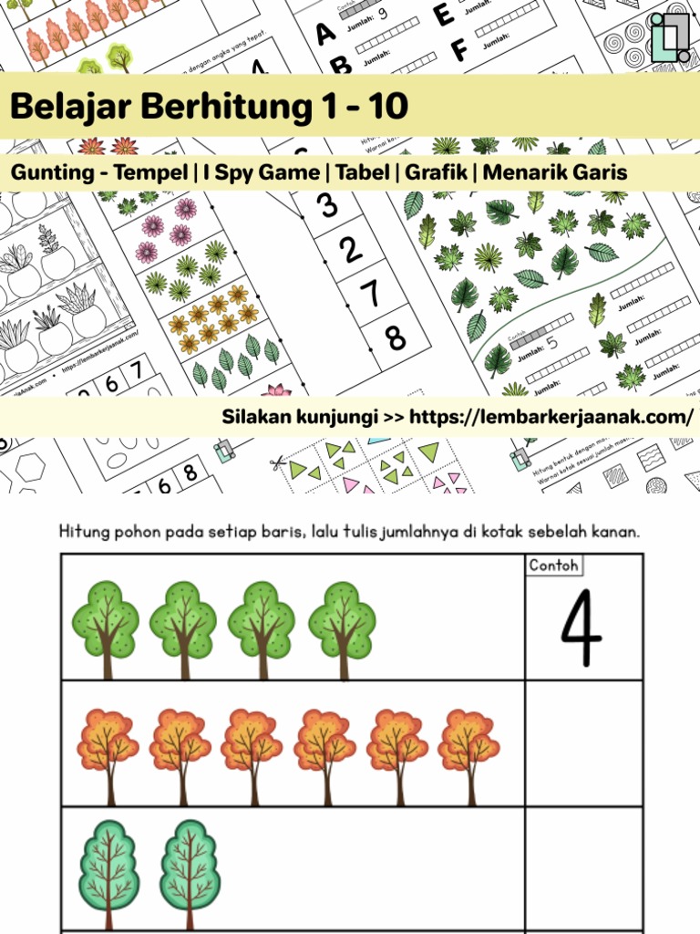 Berhitung 1-10 - Lembar Kerja Anak | PDF