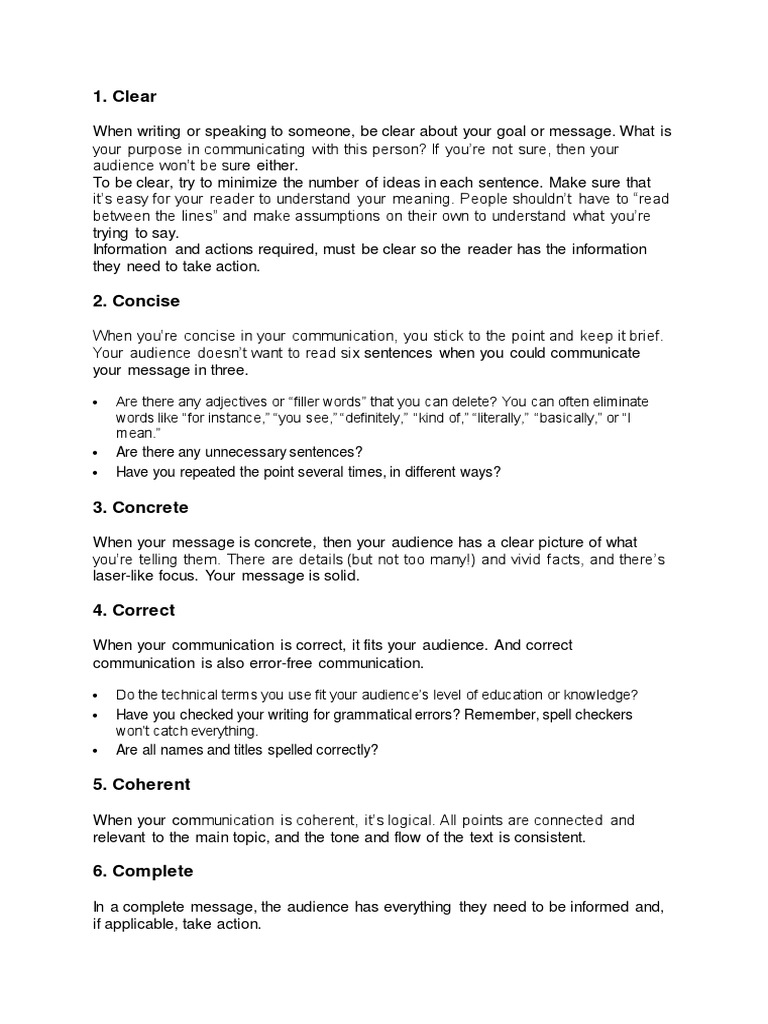 7 Cs Effective Communication | PDF | Credibility | Communication