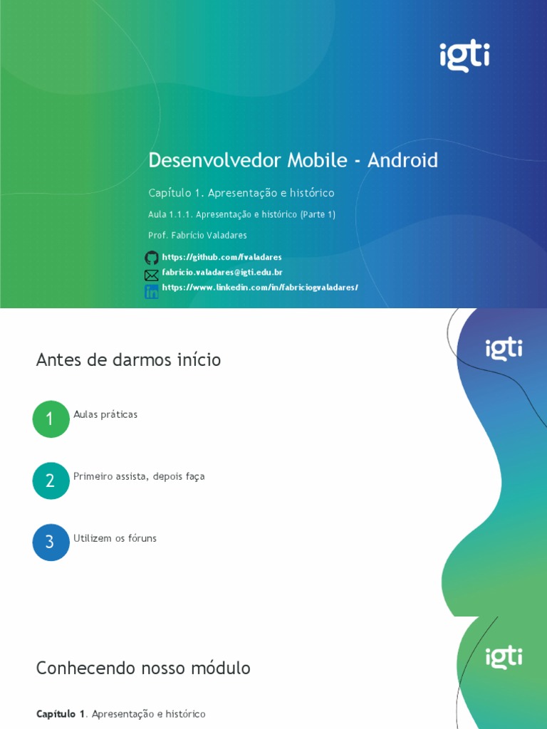 Slides De Aula Módulo 1 Bootcamp Desenvolvedor A Mobile Android Pdf Aplicativo Para