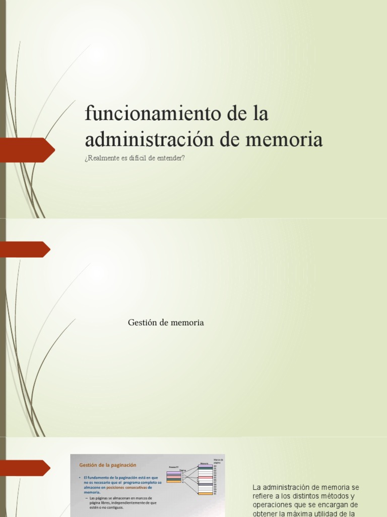 Funcionamiento de La Administración de Memoria | PDF