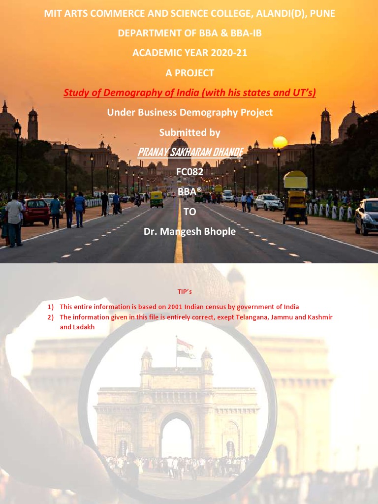 Business Demography Project by Pranay Dhande | PDF | Punjab | Gujarat