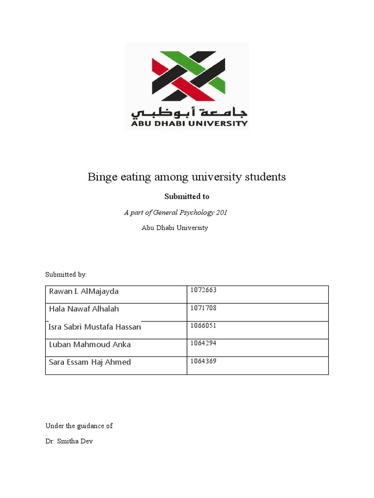 Binge Eating Among Young Adults | PDF | Binge Eating Disorder | Eating ...