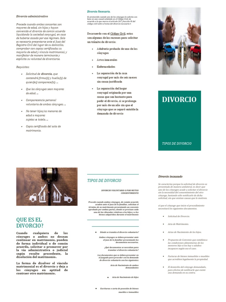 Triptico Divorcio | PDF | Divorcio | Arreglos de vivienda