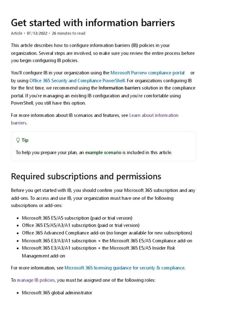 Get Started With Information Barriers - Microsoft Purview (Compliance ...