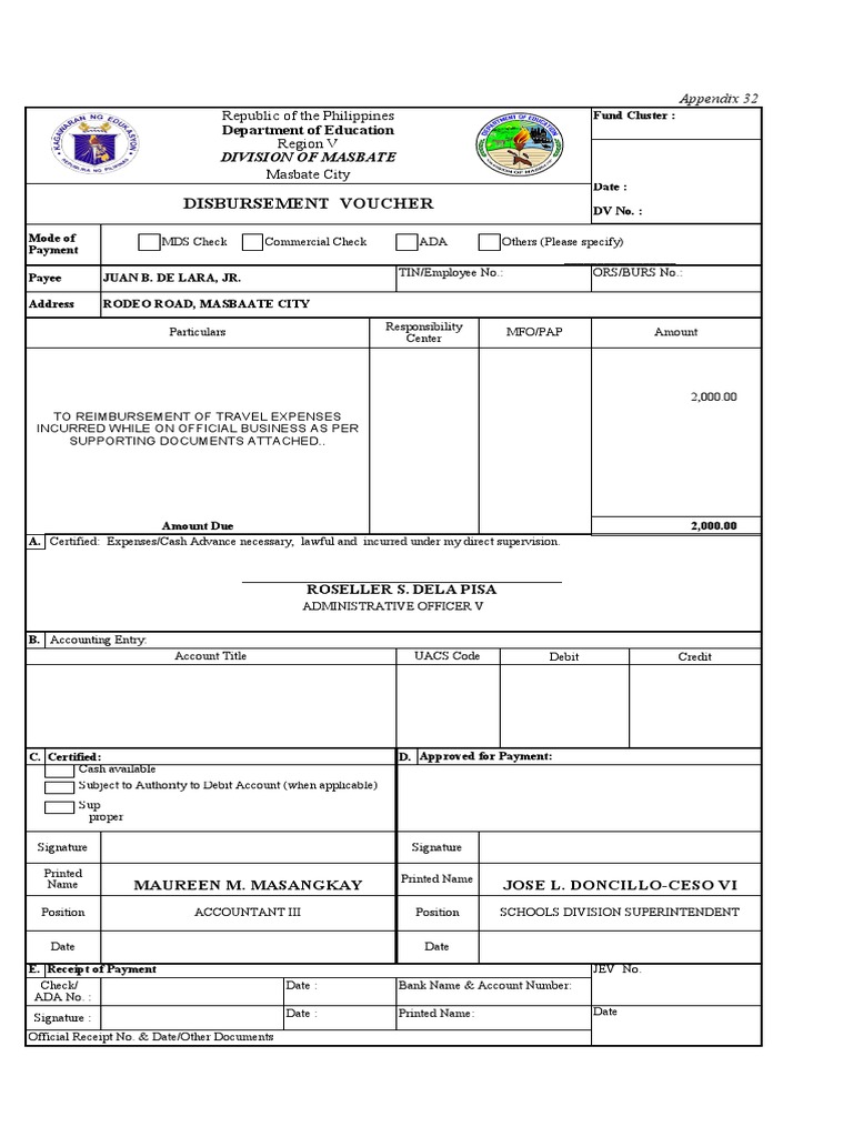 Appendix 32 Brgy | PDF | Cheque | Payments