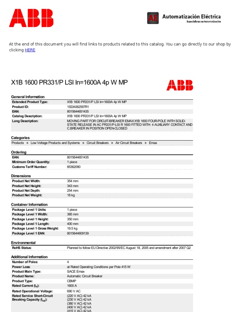 1SDA062597R1 | PDF | Electrical Engineering | Components