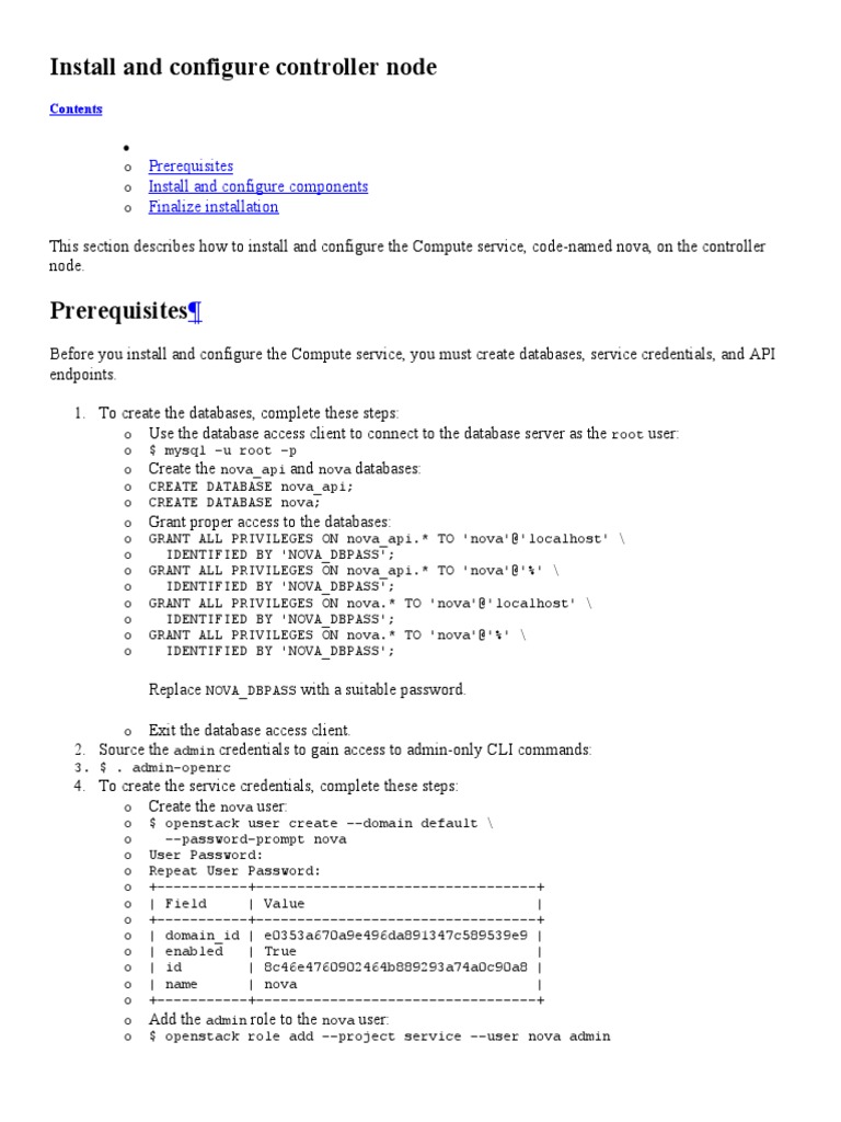 Install and Configure Controller Node | PDF | Computer Network | Computing