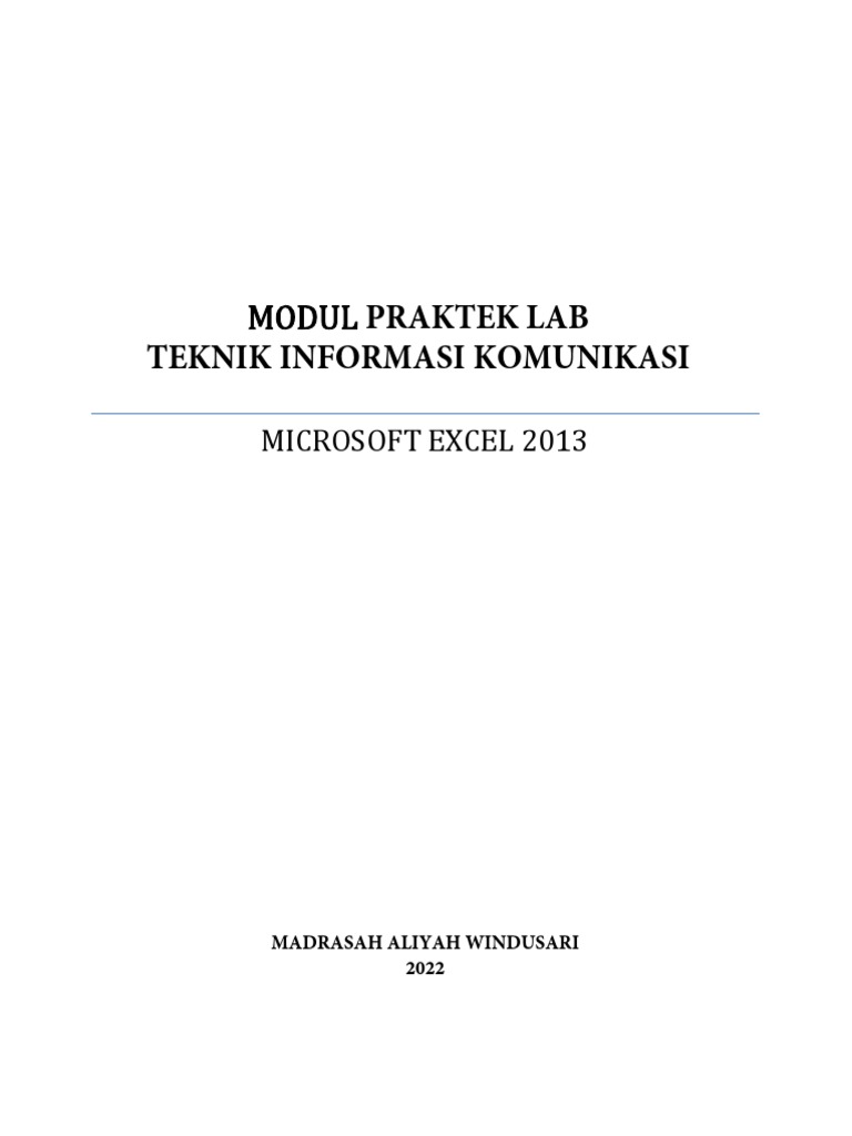 Modul Pelatihan Microsoft Excel 2013 Pdf