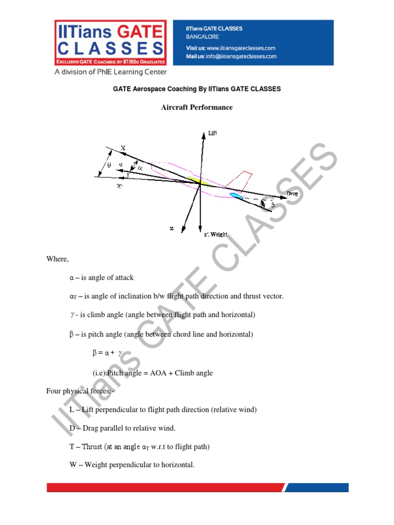 Aircraft Performance Analysis for GATE | PDF | Flight | Motion (Physics)