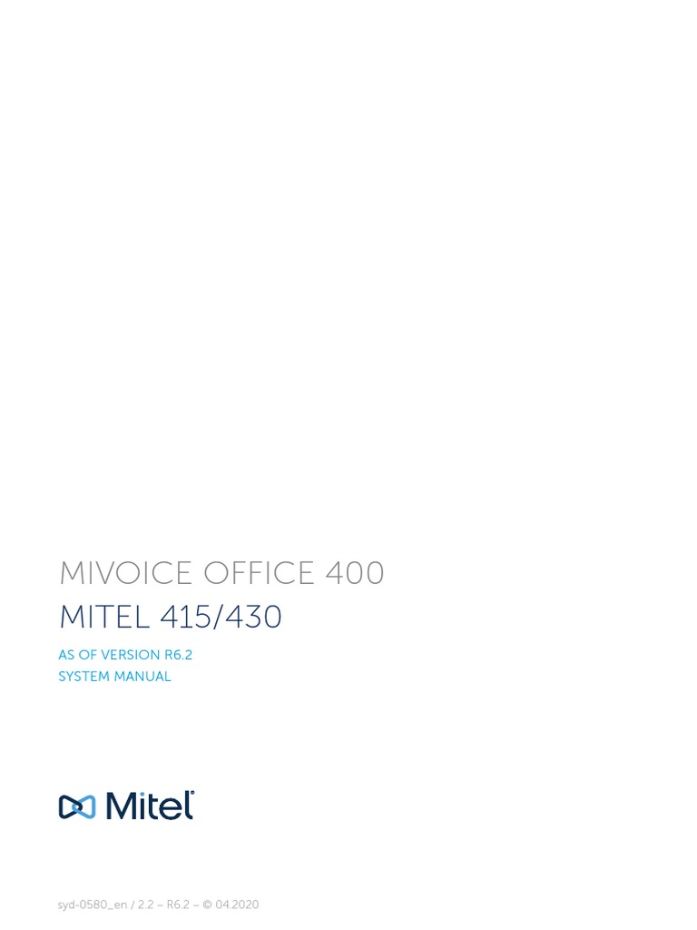 Mitel 415 and 430 System Manual Syd 0580 | PDF | Computer Network ...