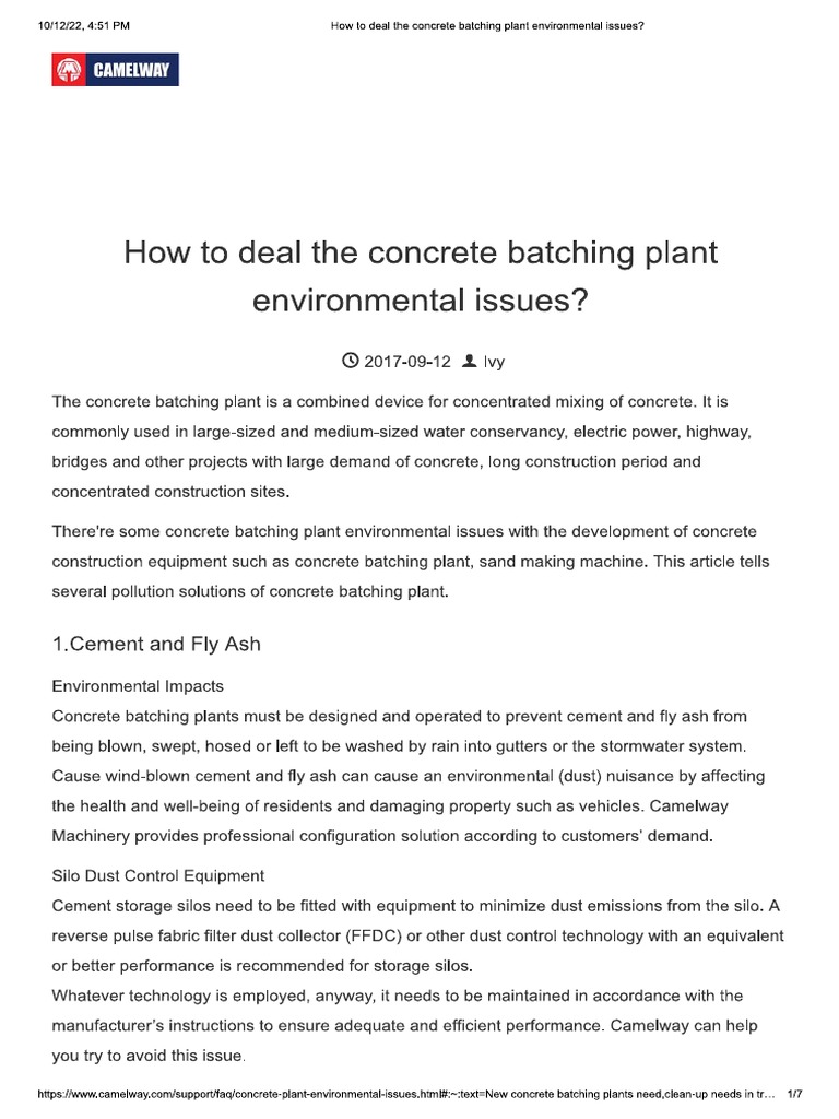 How To Deal With Concrete Batching Plant | PDF