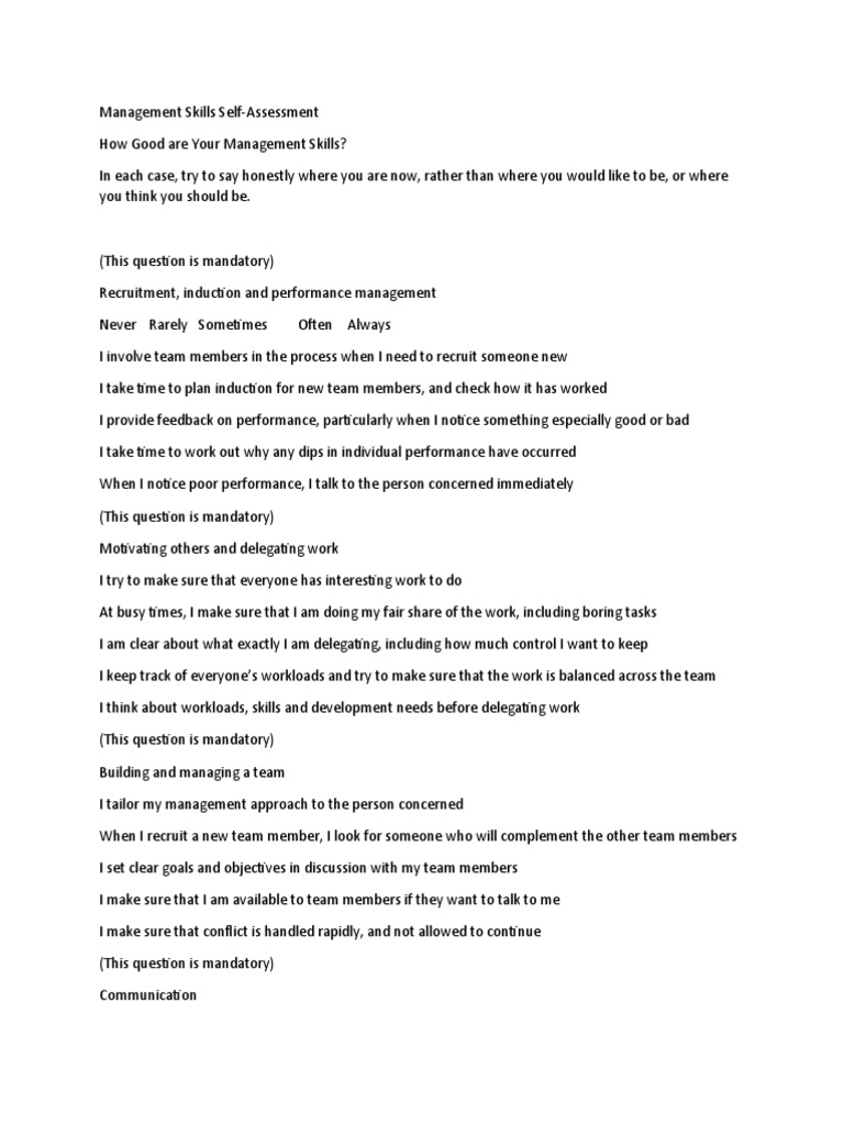 Management Skills Self | PDF