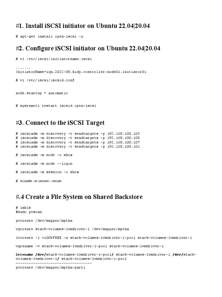 How To Configure ISCSI Initiator On Ubuntu 22.04 | PDF | Operating System Technology | Free Software