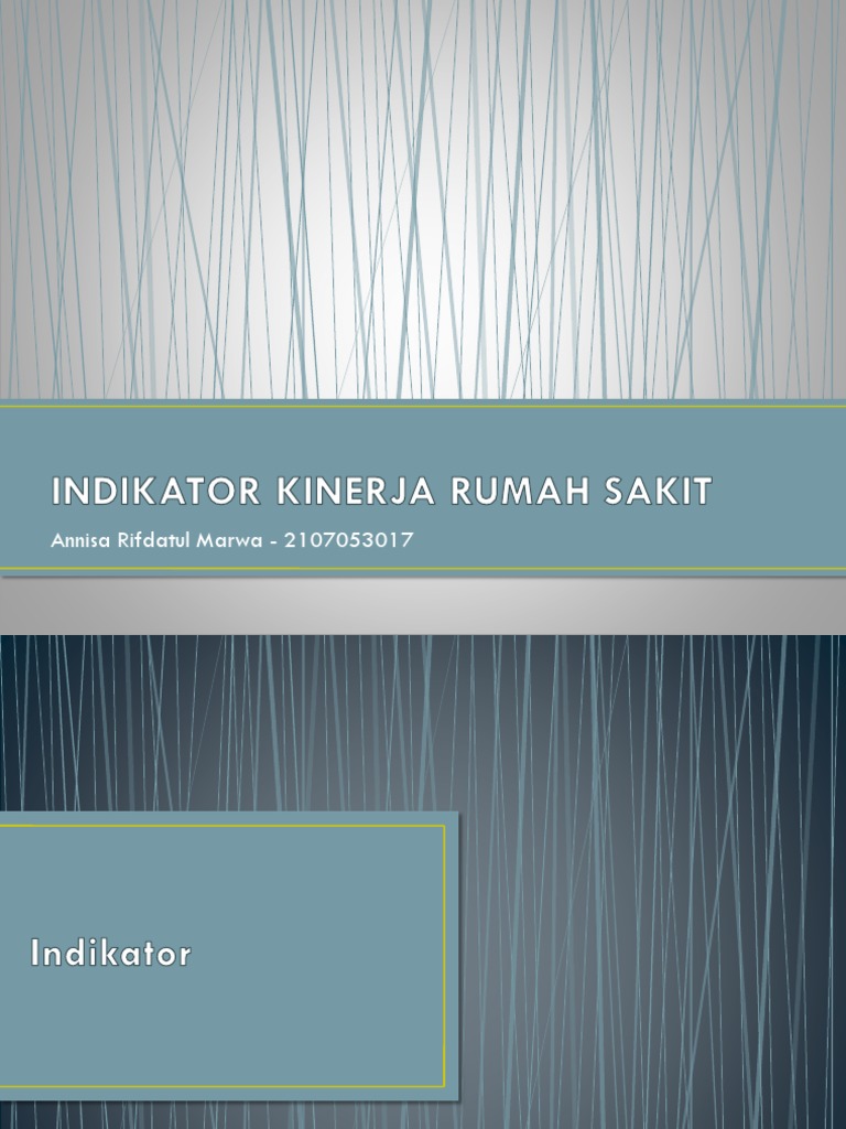 Indikator Kinerja Rumah Sakit Pdf