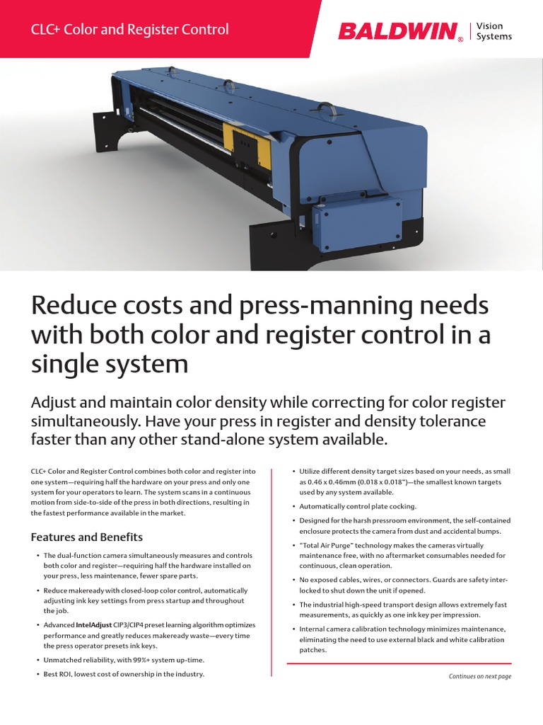 An All-in-One Solution: The CLC+ Color and Register Control System Combines Color and Register ...