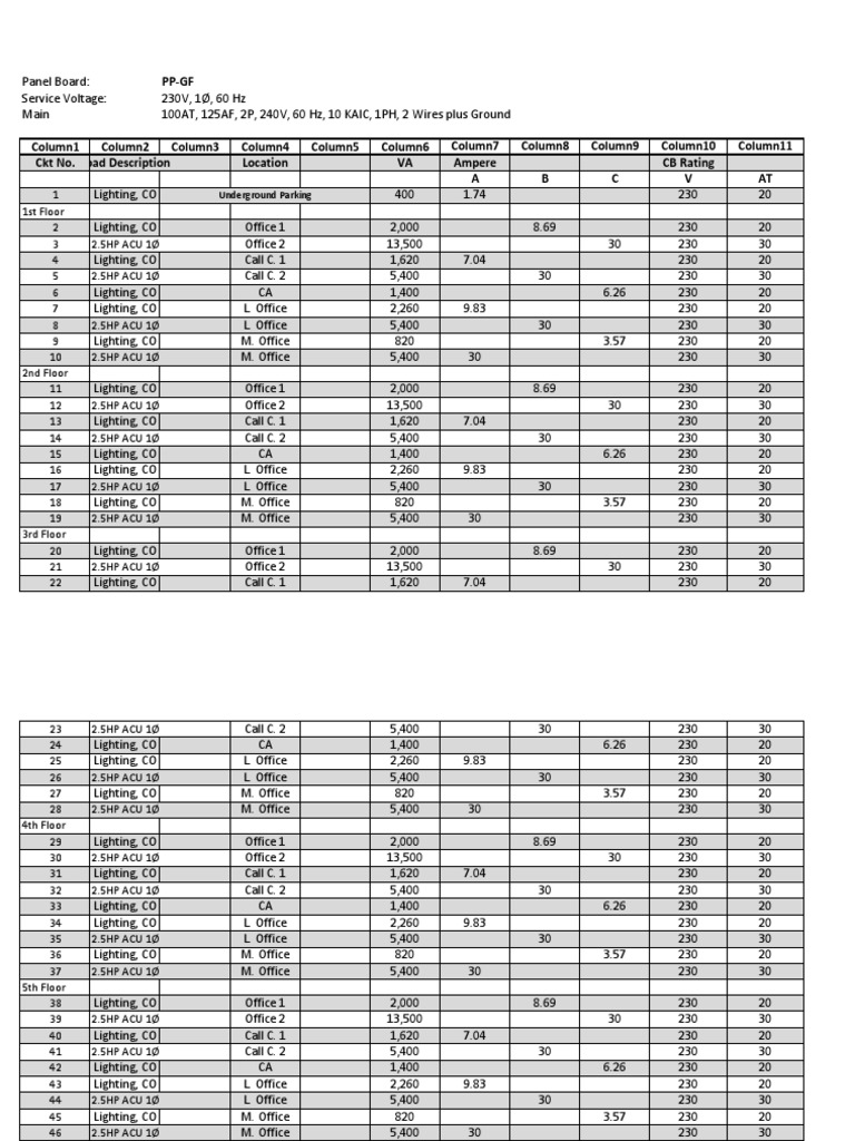 Load Schedule | PDF | Mains Electricity | Physical Quantities