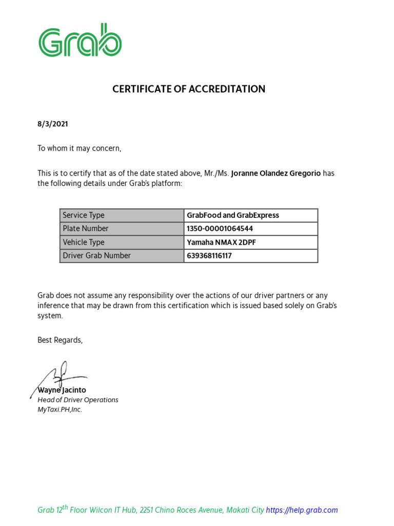 Certificate of Accreditation 5910989 | PDF
