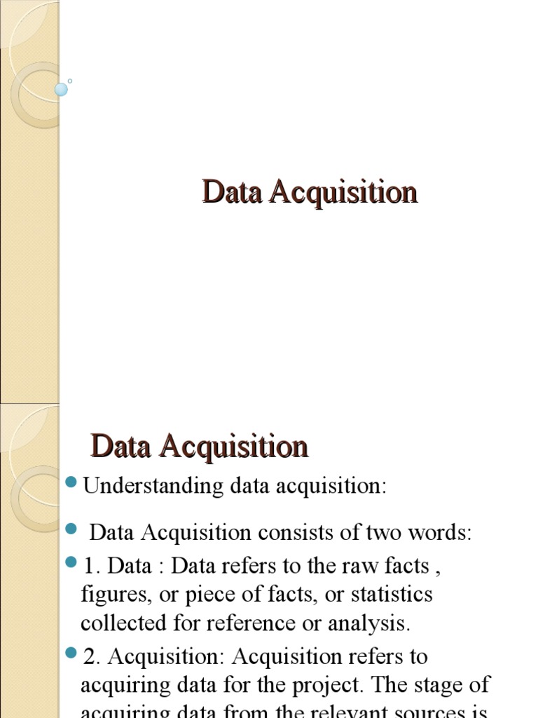 Data Acquisition | PDF | Data | Databases