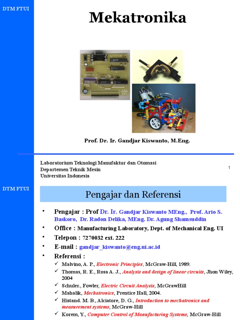 Mechatronics Course Topics & References | PDF | Rectifier | Operational Amplifier