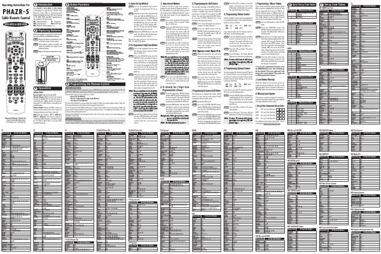 Universal Remote User Guide | PDF | Remote Control | Television