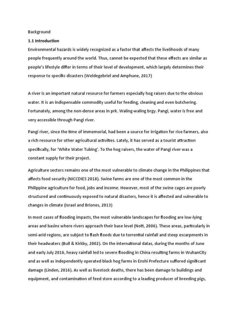 Research Draft 1 | PDF | Agriculture | Flood