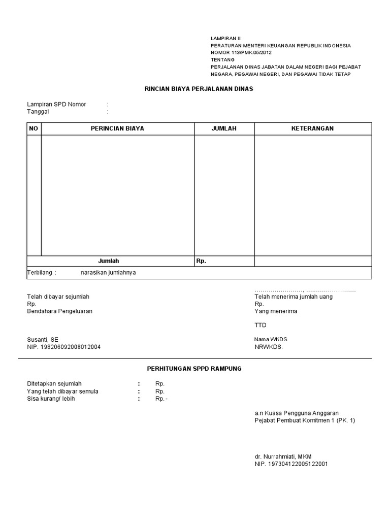 SPJ Kuitansi Dan Riil, SPTJM - WKDS | PDF