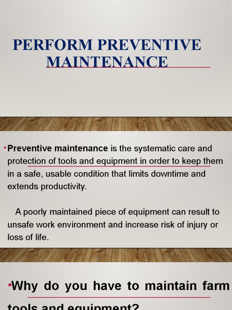 Effective Preventive Maintenance for Farm Tools | PDF | Mechanical ...