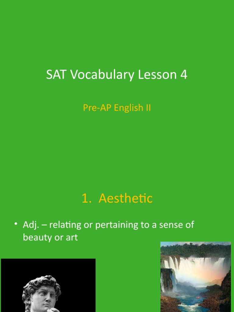 SAT Vocabulary Lesson 4 | PDF | Foreign Language Studies | Art
